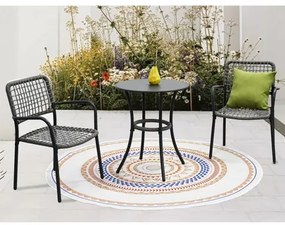 Zahradní set 1+2 stůl 60x60 židle umělý ratan kov antracit AZ-L1103 GREY
