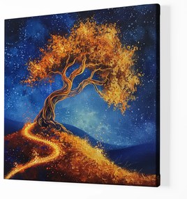 Obraz na plátně - Strom života Ohnivý zápal FeelHappy.cz Velikost obrazu: 120 x 120 cm