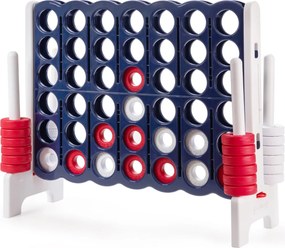 Costway Hra čtyři v řadě 4 Vyhrajte sady herních desek s 42 jumbo kroužky bílá +