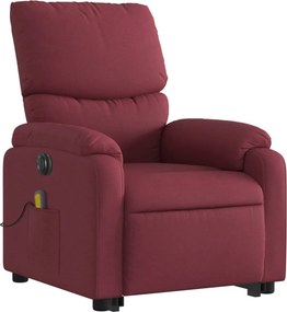 Elektrické zvedací masážní polohovací křeslo vínové textil 3204863
