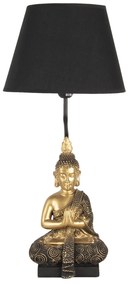 Zlato černá stolní lampa s Buddhou - Ø 28*60 cm / E27