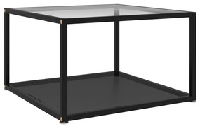 vidaXL 322891 Marketos Coffee Table Transparent and Black 60x60x35 cm Tempered Glass