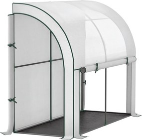 Skleník Outsunny s rolovacími dveřmi, zimní fóliový skleník vyrobený z oceli, skleník na balkon, zahradu, rajčatový skleník s UV ochranou 200x80x157cm