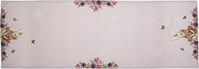 Bavlněný běhoun na stůl s králíčkem Happy Bunny - 50*140 cm