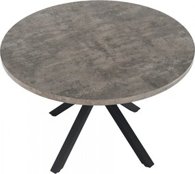 Tempo Kondela Kulatý jídelní stůl MEDOR, beton/černý kov