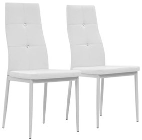 Jídelní židle Clifton - 2 ks - z umělé kůže - bílé | 43x43,5x96 cm