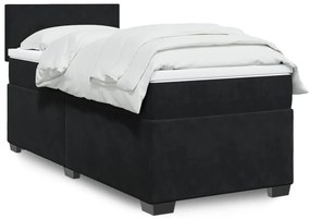 Box spring postel s matrací černá Single samet 3288769