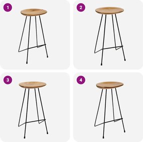 Barové stoličky 2 ks masivní teak 285203
