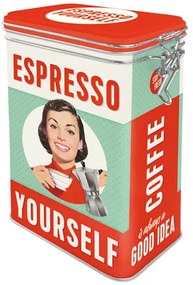 Postershop Plechová dóza s klipem - Espresso Yourself 1,3l