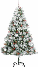 Umělý vánoční stromeček Zelená a bílá 210 cm PVC, kov a plast 3395190