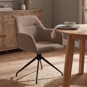 Sada 2 jídelních židlí Merlinda látka Teddy – hnědá
