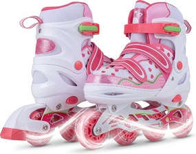 Costway Inline brusle Dětské 4 Nastavitelné velikosti Inline brusle se – l