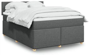 Box spring postel s matrací tmavě šedý 140 x 190 cm textil 3286669