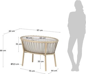Přírodní dětská postýlka Kave Home Leonela, 40 x 75 cm