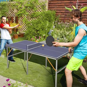 Costway Přenosný stolní tenis set se sítí, 2 raketami a 3 míčky Mini stůl