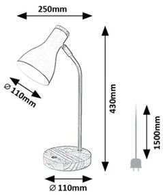 Rabalux 74002 stolní lampa Ferb, černá