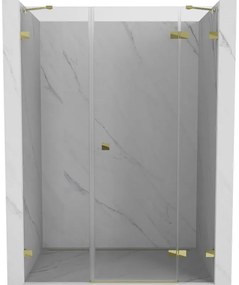 Mexen Lunar sprchové dveře otočné pravé 160 cm, transparentní, zlaté - 834S-160-050-50-00-P
