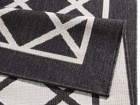 Hanse Home, Kusový koberec Twin Supreme 103425 Sydney black creme – na ven i na doma, 160x230, černá, chodba / předsíň