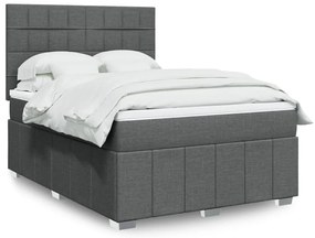 Box spring postel s matrací tmavě šedá 160x200 cm textil 3291720