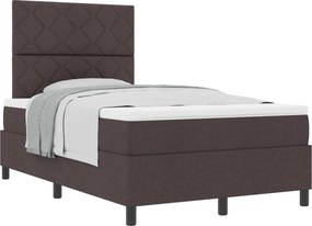 Postel s boxspringem s čelo Tmavě hnědá 120 x 200 cm textil 3339458