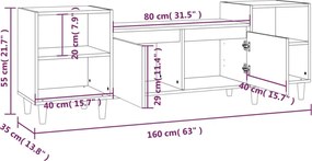 vidaXL TV skříňka 160x35x55 cm kompozitní dřevo [821188] Barva: bílá s vysokým leskem