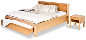 Dřevěná postel z masivu Postelia AMELIE Buk postel s úložným prostorem 140x200cm - bukové dvoulůžko o šíři masivu 4 cm
