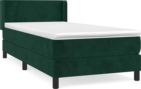 Box spring postel s matrací tmavě zelená 90x200 cm samet 3130820