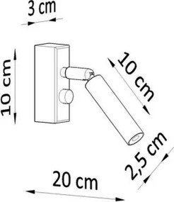 Nástěnné bodové svítidlo SOLLUX Eyetech 1 G9 1x40W bez zdroje SL.0902