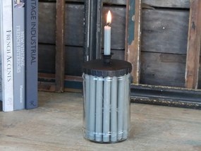 Svícen na úzkou svíčku ve tvaru staré sklenice Jari - Ø 9*16cm