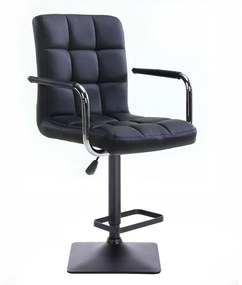 LuxuryForm Barová židle VERONA na černé podstavě - černá