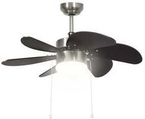 vidaXL Marketos Stropní ventilátor se světlem 76 cm tmavě hnědý