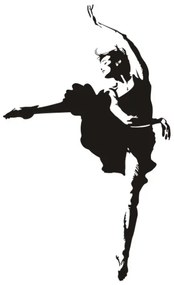 Samolepka na zeď Baletka při tanci, nálepka na stěnu (11155)
