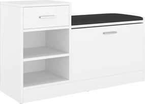 Lavice s botníkem bílá 94,5 x 31 x 57 cm kompozitní dřevo 326741
