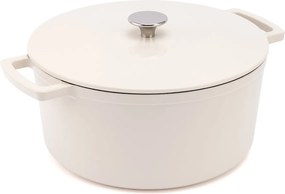 Elmich Smaltovaný litinový hrnec Ember 28 cm - krémově bílá