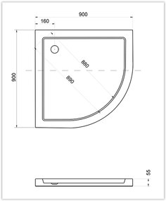 Olsen Spa ARON 80 x 80 x 5,5 cm OLBVANACARO80 sprchová vanička