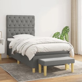 Box spring postel s matrací tmavě šedá 80 x 200 cm textil 3137350