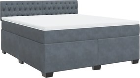 Box spring postel s matrací tmavě šedá 180x200 cm samet 3288685