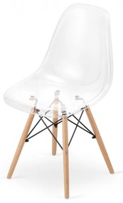 Set dvou jídelních židlí OSAKA průhledné (hnědé nohy)