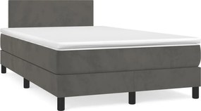 Box spring postel s matrací tmavě šedá 120 x 200 cm samet 3141174
