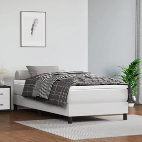 vidaXL Box spring postel s matrací 80 x 200 cm umělá kůže [3144226] Barva: Bílá