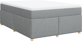 Box spring postel s matrací světle šedá 160 x 200 cm textil 3285387