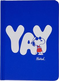 PEANUTS Notýsek A6 "Yay" - modrá
