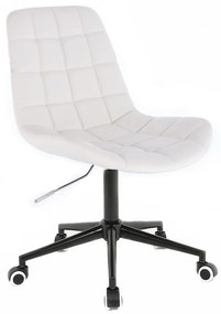 LuxuryForm DESIGN Židle PARIS na černé podstavě s kolečky - bílá