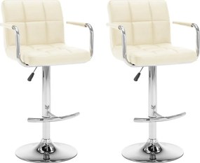 vidaXL Barové stoličky 2 ks umělá kůže [323624] Barva: krémová