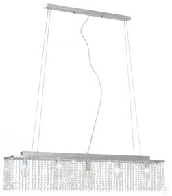 Stropní lampa s křišťálovými korálky stříbrná 104 cm E14 - Default Title
