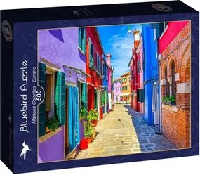 BLUEBIRD Puzzle Barevné domky na ostrově Burano / 500 dílků / od 12 le