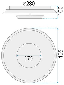 Toolight Toolight, LED stropní svítidlo 40cm, 14W, APP1461, černá, OSW-04189