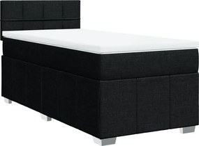 Box spring postel s matrací černá 90x200 cm textil 3289253