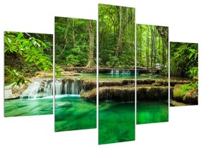 Obraz průzračného lesního toku (150x105 cm)