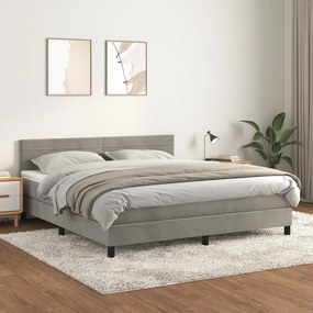 Box spring postel s matrací světle šedá 180x200 cm samet